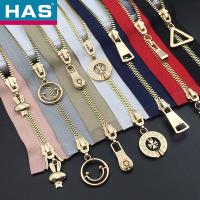 China #5 Versatility Metal Zipper Slider Gold Black Brass Zipper Slider for sale