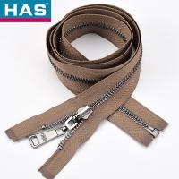 China Customizable Fashion Metal Zippers Brown Open Ended Zip For Jacket for sale