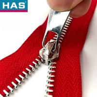 China #10 Silver Metal Zippers Closed End / Open End Brass Zipper With Two Way Design for sale