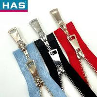 China #10 Silver Metal Zippers Closed End / Open End Brass Zipper With Two Way Design for sale