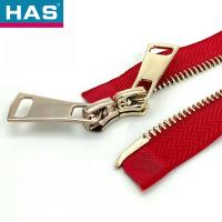China #10 Silver Metal Zippers Closed End / Open End Brass Zipper With Two Way Design for sale