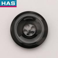 China Polyester Black 4 Hole Buttons 21mm / 25mm Decorative Buttons For Crafts for sale