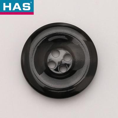 China Polyester Black 4 Hole Buttons 21mm / 25mm Decorative Buttons For Crafts for sale