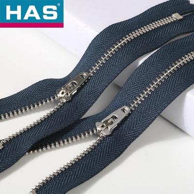 China #4 Y-Tooth Stainless Steel Closed-End Spring-Head Zipper for Jeans for sale