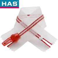 China #5 Blue Resin Zippers with Transparent Plastic Strip Package for Clothing or Luggage for sale