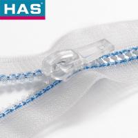 China #5 Blue Resin Zippers with Transparent Plastic Strip Package for Clothing or Luggage for sale