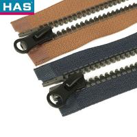 China Lightweight Blue Resin Zipper End Track Teeth With Plastic Pull Chain Sample For Easy Luggage Organization for sale