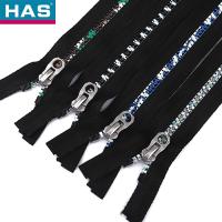 China Eco-friendly Color Thermal Transfer Resin Zipper With Openable Tail For Clothing Any Length Customizable for sale