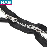 China Garment Or Luggage Double-Ended Copper Metal Zipper With Auto-lock Slider 3 5 8 Type for sale