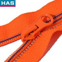 China Reflective Orange Strips Nylon Zipper with Tail Opening and GCC Tape Color Eco-Friendly Design for sale