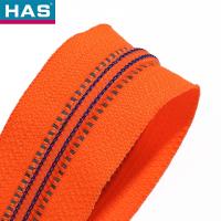 China Reflective Orange Strips Nylon Zipper with Tail Opening and GCC Tape Color Eco-Friendly Design for sale