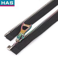 China Clothing Essential Colored Gradient Copper-Tooth Metal Zipper with Open Tail Material Type Brass for sale