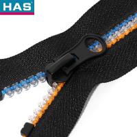 China Short Pull Chain Colored Transparent Teeth Resin Pull-Tab Zipper With Plastic Teeth for sale