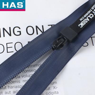 China #5 Waterproof Resin Zipper With Closed-End And Fine-Tooth Plastic Head for sale