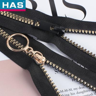 China #5 Resin Zipper With Light Gold Plated Bullet Teeth And Open Tail for sale