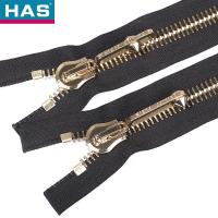 China #15 Light Gold Metal Zipper With Swiss Teeth And Open End For Garment for sale