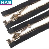 China #15 Light Gold Metal Zipper With Swiss Teeth And Open End For Garment for sale