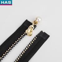 China #5 Resin Zipper With Round Teeth And Golden Teeth And Pearl Slider for sale