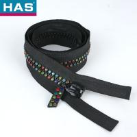 China #10 Diamond Resin Zipper With Colored Tooth And Open Tail For Garment for sale