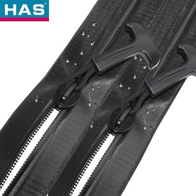 China #8 Waterproof Black Nylon Double Ended Zipper In Garment Or Bags for sale