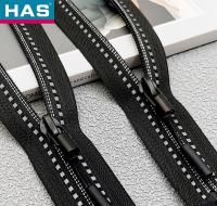 China Nylon Reflex Inlay Sports Casual Wear Silver Reflective Strip Zipper for Garment for sale