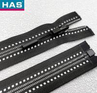 China Nylon Reflex Inlay Sports Casual Wear Silver Reflective Strip Zipper for Garment for sale