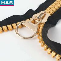 China #15 Metal Zipper Open End Big Size Brass Zipper Close End for Garment for sale