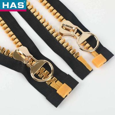 China #15 Metal Zipper Open End Big Size Brass Zipper Close End for Garment for sale