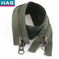 China #8 Metal Brass Zipper Two-Way Auto Lock Double Slider For Garment Or Bags for sale