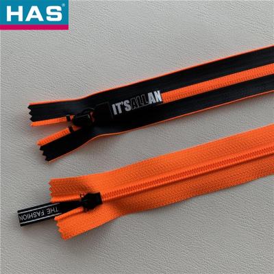 China #5 Nylon Invisible Zipper with Black Reflective Strip Colorful Paste for Clothing for sale