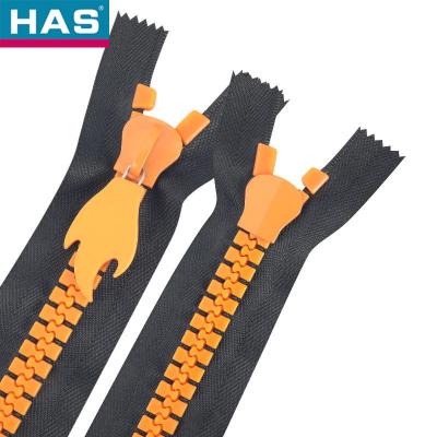 China #5 Resin Custom Open End Plastic Lightweight Zippers In Garment Or Bags for sale