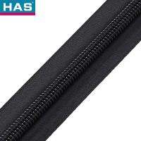 China Black Nylon Long Chain Zipper Roll Double Sided Long Chain Zipper for sale