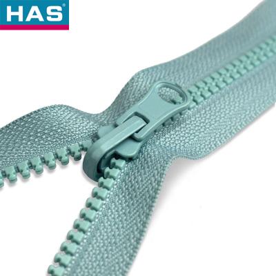 China #5 Custom Long Zipper Plastic Open End Jacket Resin Zipper for Garment for sale