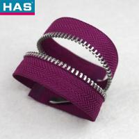 China #5 Closed-End Purple Nylon Zipper With Silver Teeth For Garment Or Bags for sale