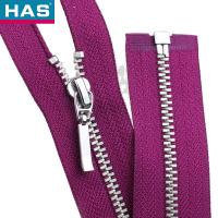 China #5 Closed-End Purple Nylon Zipper With Silver Teeth For Garment Or Bags for sale