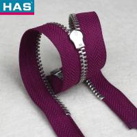 China #5 Closed-End Purple Nylon Zipper With Silver Teeth For Garment Or Bags for sale