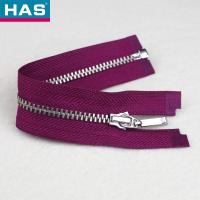 China #5 Closed-End Purple Nylon Zipper With Silver Teeth For Garment Or Bags for sale