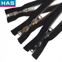 China #3 #5 #8 Double Open Tail Brass Metal Zipper Y Teeth Double Pull Head for sale