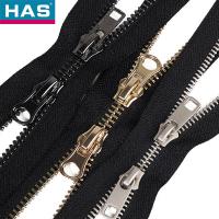China #3 #5 #8 Double Open Tail Brass Metal Zipper Y Teeth Double Pull Head for sale