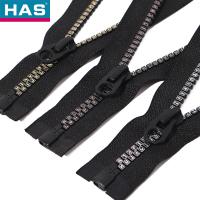 China #5 Plastic Zipper with Open-end and Square Letter Teeth For Clothing for sale