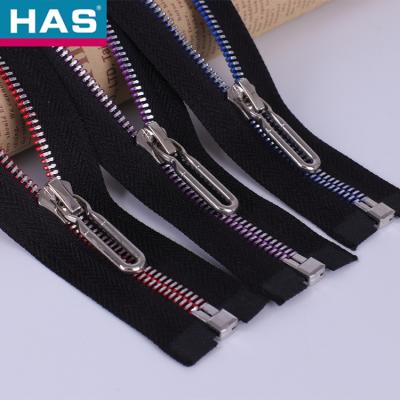 China #5 Metal Zipper with Open-end and Corn polished teeth and U-shaped puller for Bag for sale