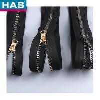 China #5 Vislon Zipper with Open-end and Gold-plated dental teeth for Luggage or Home textile for sale