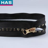 China #5 Vislon Zipper with Open-end and Gold-plated dental teeth for Luggage or Home textile for sale