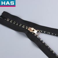 China #5 Vislon Zipper with Open-end and Gold-plated dental teeth for Luggage or Home textile for sale