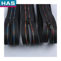 China #5 Waterproof Zipper with Open-end and Double stripe double color thread zipper for apparel for sale