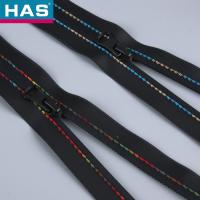 China #5 Waterproof Zipper with Open-end and Double stripe double color thread zipper for apparel for sale