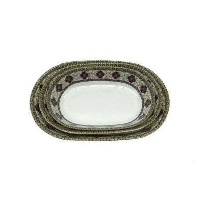 China OEM Melamine Plate Home Rectangle Flower Melamine Dinnerware Tasteless for sale