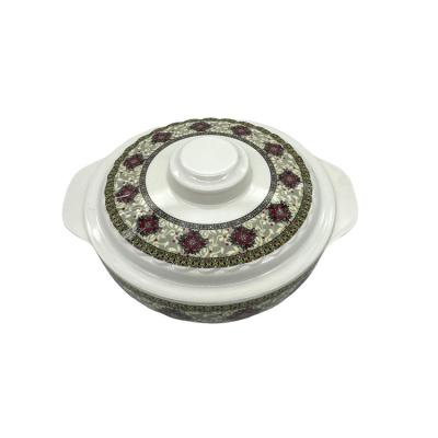 China Melamine Serving Bowl Set With Lid Tasteless Safety With Ripple FDA for sale