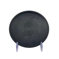 China Cafeterias Black Melamine Salad Plate Durable Imitation Porcelain for sale