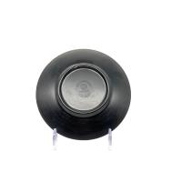 China Cafeterias Black Melamine Salad Plate Durable Imitation Porcelain for sale